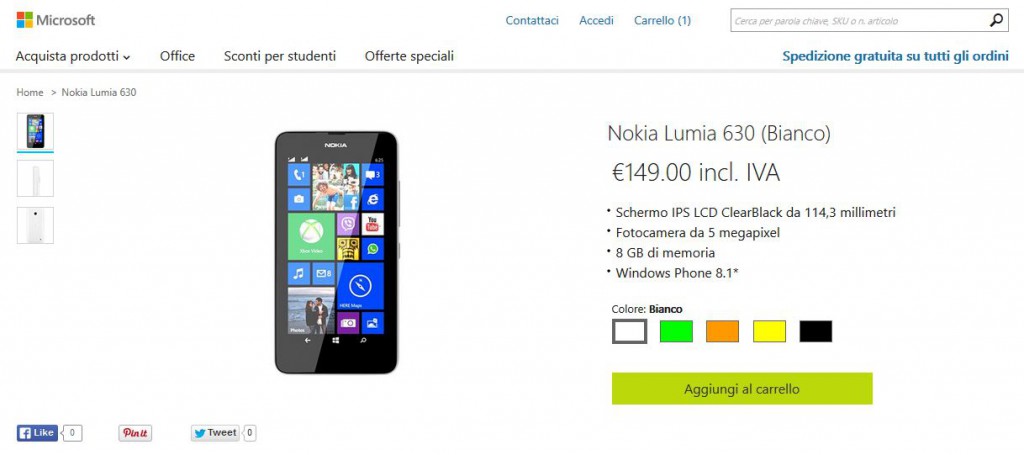 Da oggi i Windows Phone acquistabili anche dal Microsoft Store italiano ...