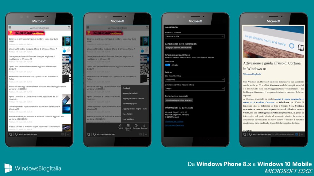 Differenze tra Windows Phone 8.1 e Windows 10 Mobile