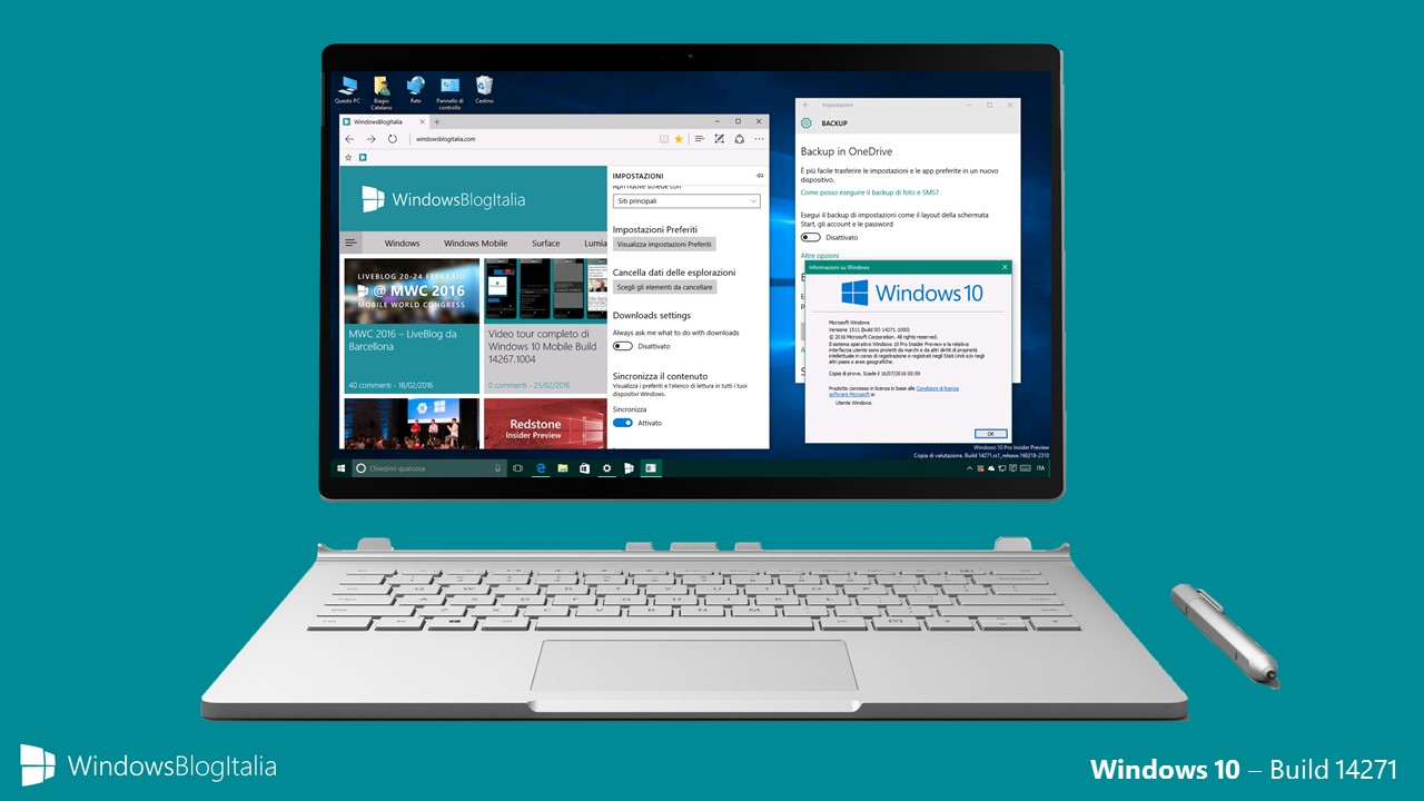 Video tour completo di Windows 10 Insider Preview Build 14271