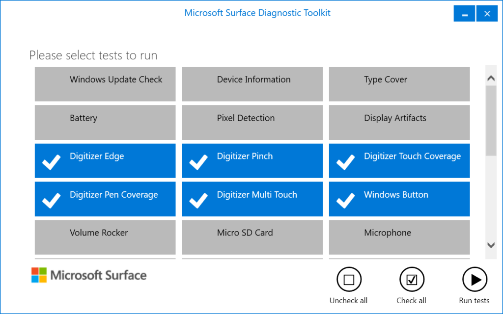 Individuare i problemi di Surface con tool di diagnostica