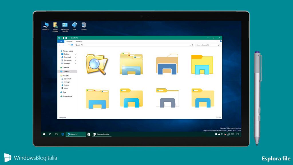 Evoluzione dell'icona di Esplora file in Windows
