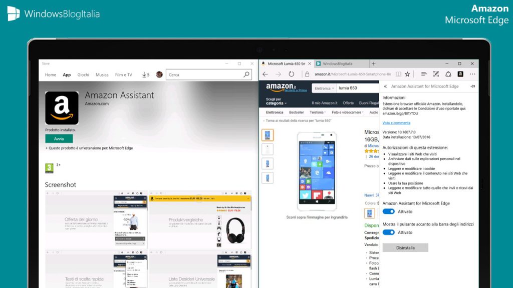 Disponibile l'estensione ufficiale Amazon per Microsoft Edge