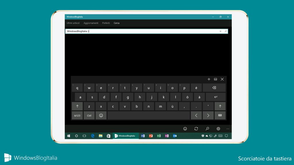 Elenco scorciatoie da tastiera di Windows 10