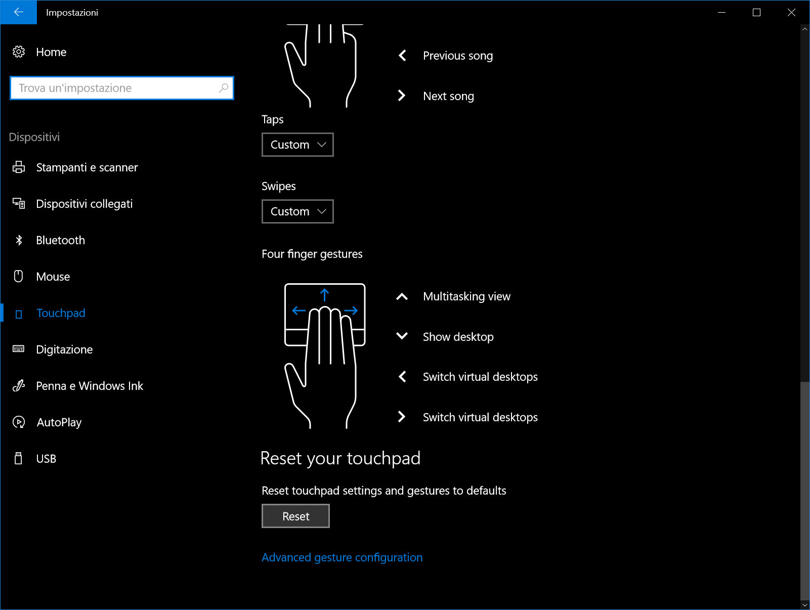 Come personalizzare le gesture del touchpad in Windows 10 Redstone 2