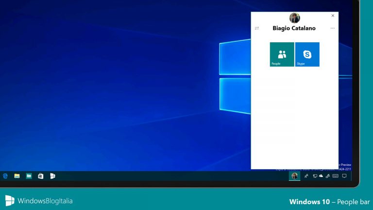 Come attivare la People bar in Windows 10 Redstone 3