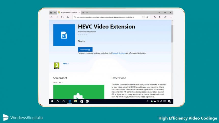 Microsoft rilascia il codec High Efficiency Video Coding per Windows 10