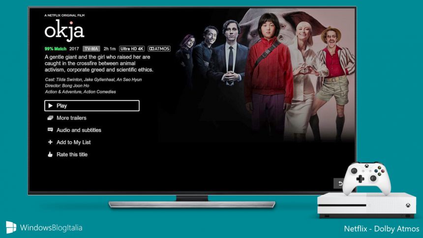 Netflix con audio Dolby Atmos debutta in Xbox One