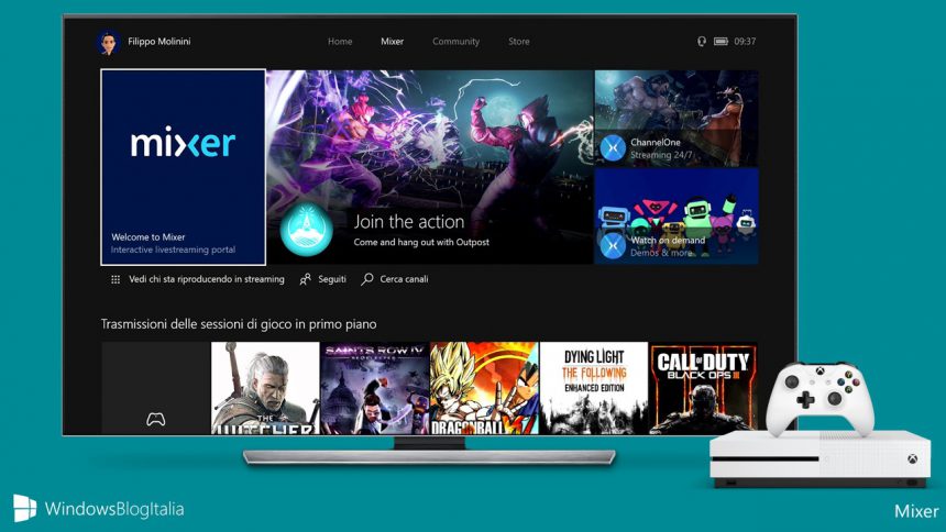 Il servizio di streaming Mixer ora ha una scheda dedicata su Xbox One