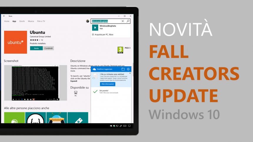 Tutte le novità di Windows 10 Fall Creators Update per PC e tablet