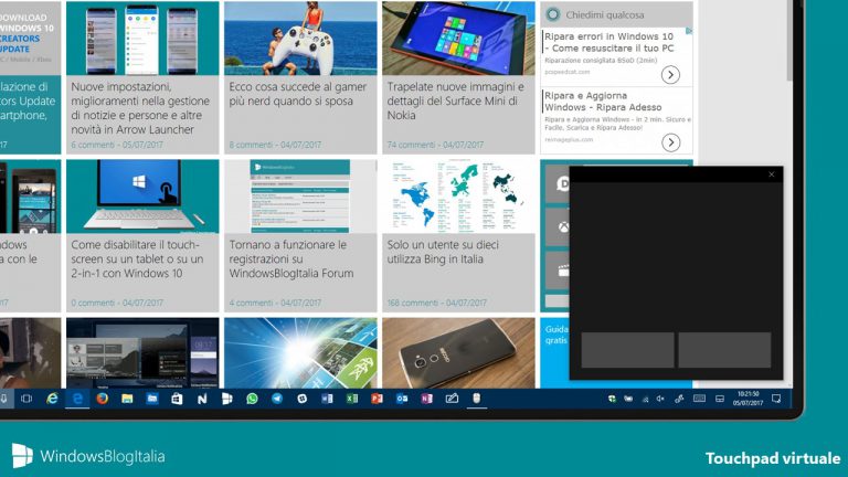 Come attivare il Touchpad virtuale sulla Taskbar di Windows 10