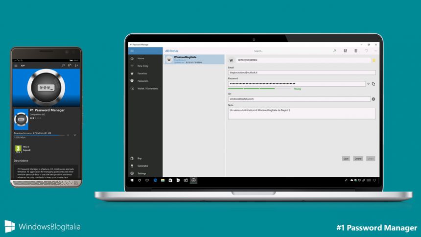 #1 Password Manager, il gestore password per PC e smartphone Windows