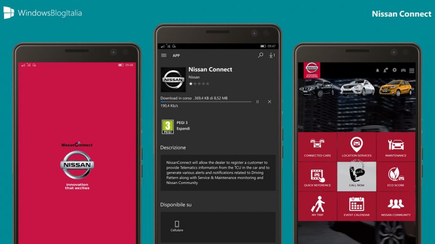 Nissan Connect, l'app per gestire l'auto dagli smartphone Windows 10