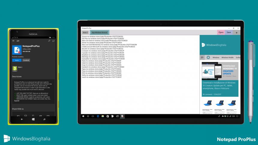 Notepad ProPlus, il blocco note avanzato per PC e smartphone Windows