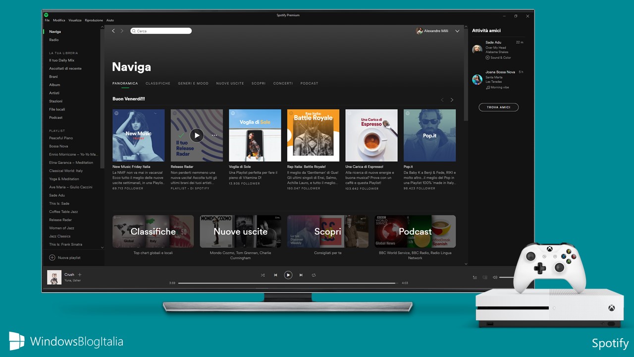 L'app ufficiale di Spotify in arrivo anche su Xbox One