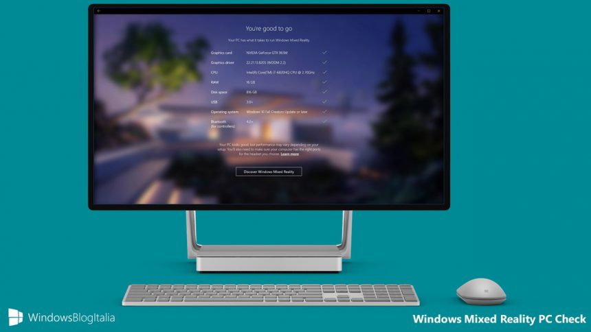 Mixed Reality PC Check, l'app per test compatibilità con Realtà Mista