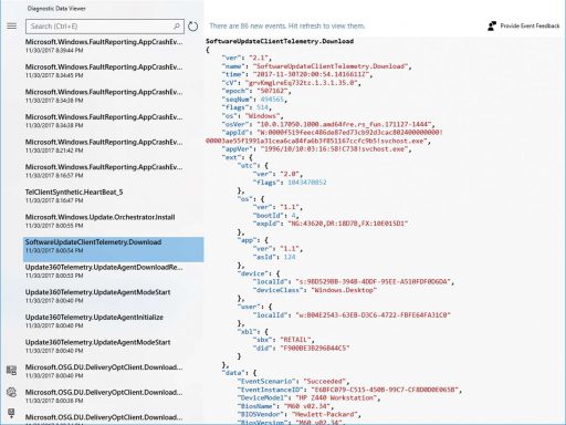 Download Diagnostic Data Viewer, l'app per monitorare i dati inviati da ...