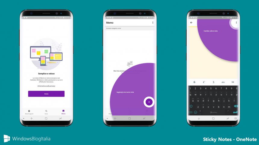 Sticky Notes arriva su Android nell'app di OneNote