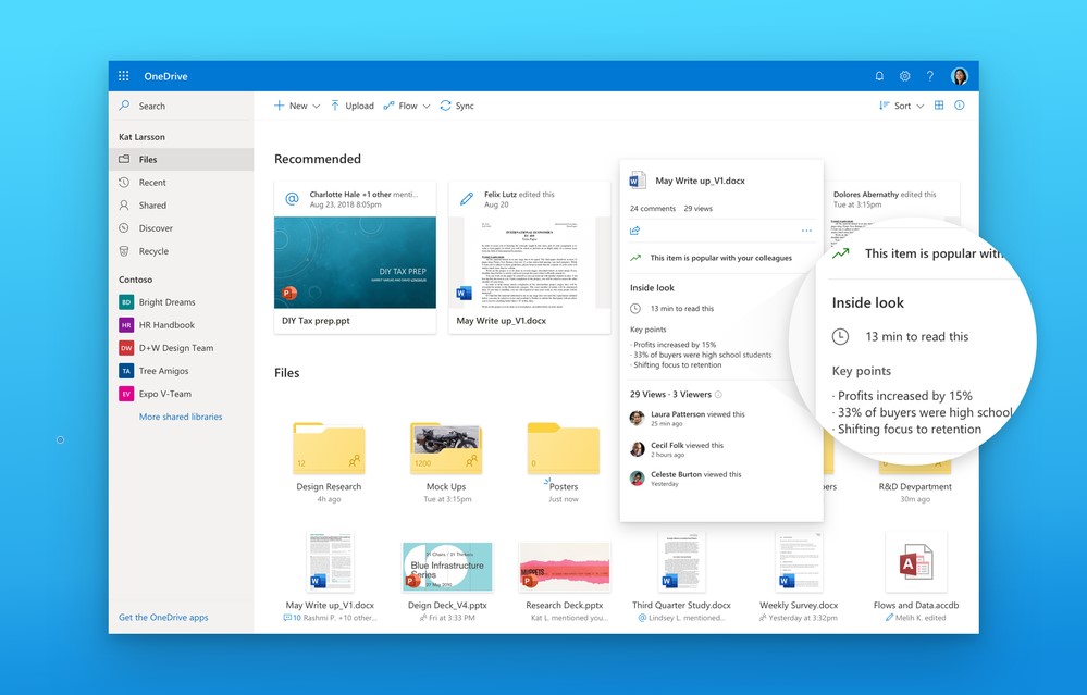 Redesign in stile Fluent Design in arrivo per OneDrive