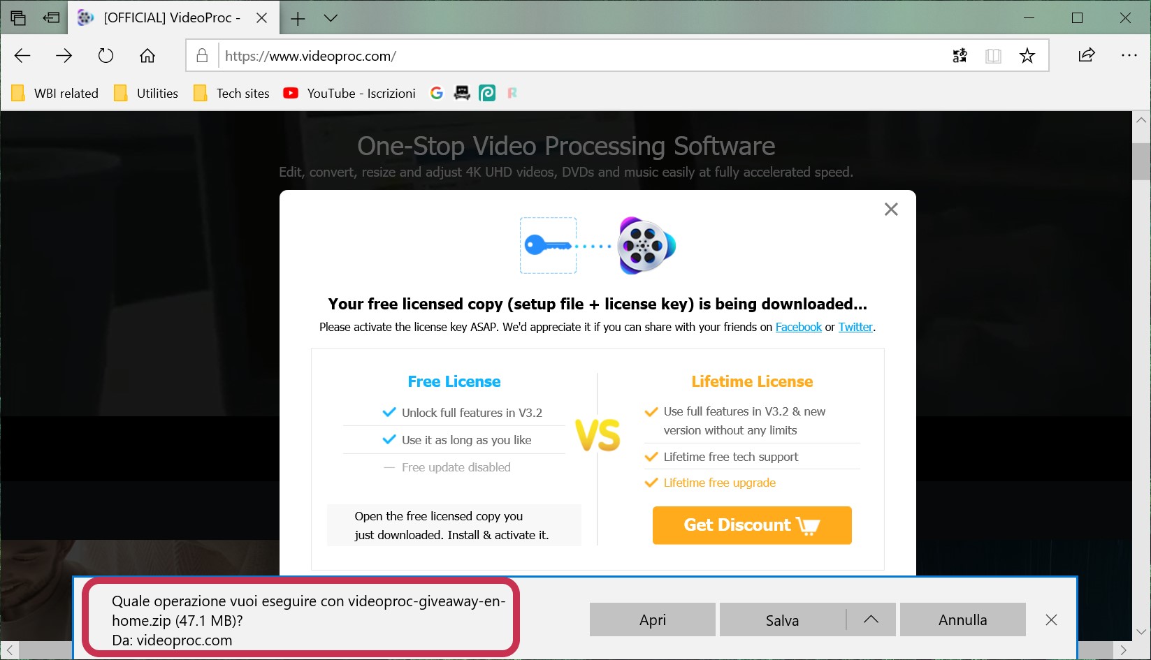 Download gratis di VideoProc per PC, downloader, convertitore e video ...