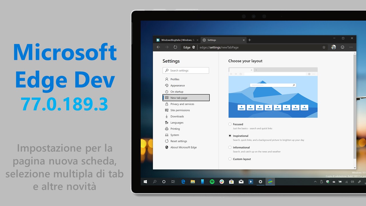 Microsoft Edge Dev per Windows introduce selezione multipla di schede e ...