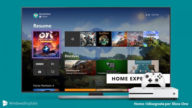 Microsoft testa una nuova home per la dashboard di Xbox One