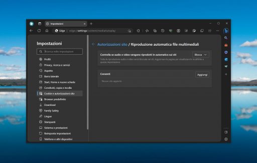 Microsoft Edge introduce un'opzione per bloccare l'autoplay dei media