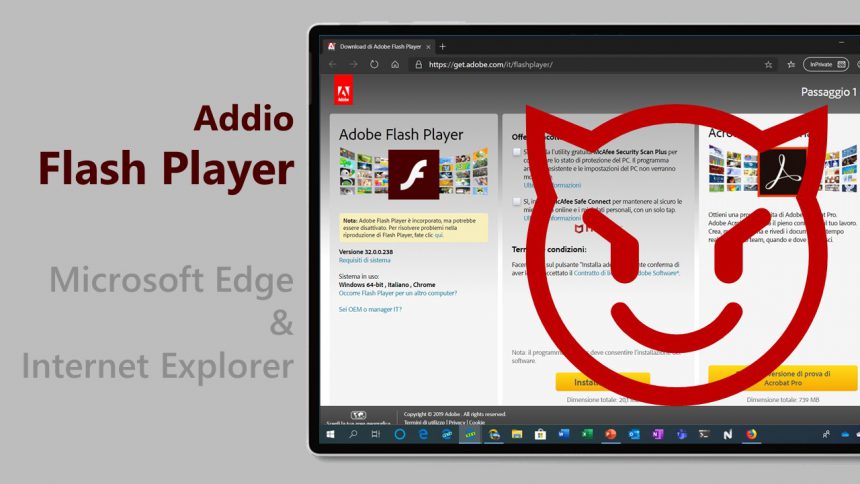 Microsoft rimuove Adobe Flash Player su Windows 10 e Edge