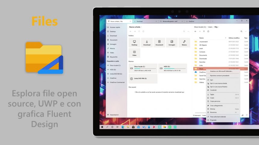 Download Files, il nuovo Esplora file con Fluent Design esce dalla Preview