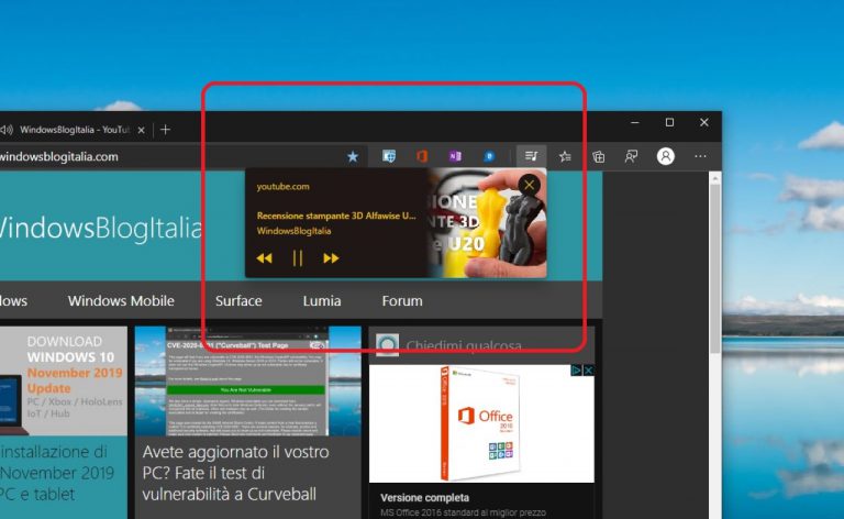 Come attivare i controlli multimediali per le schede su Microsoft Edge