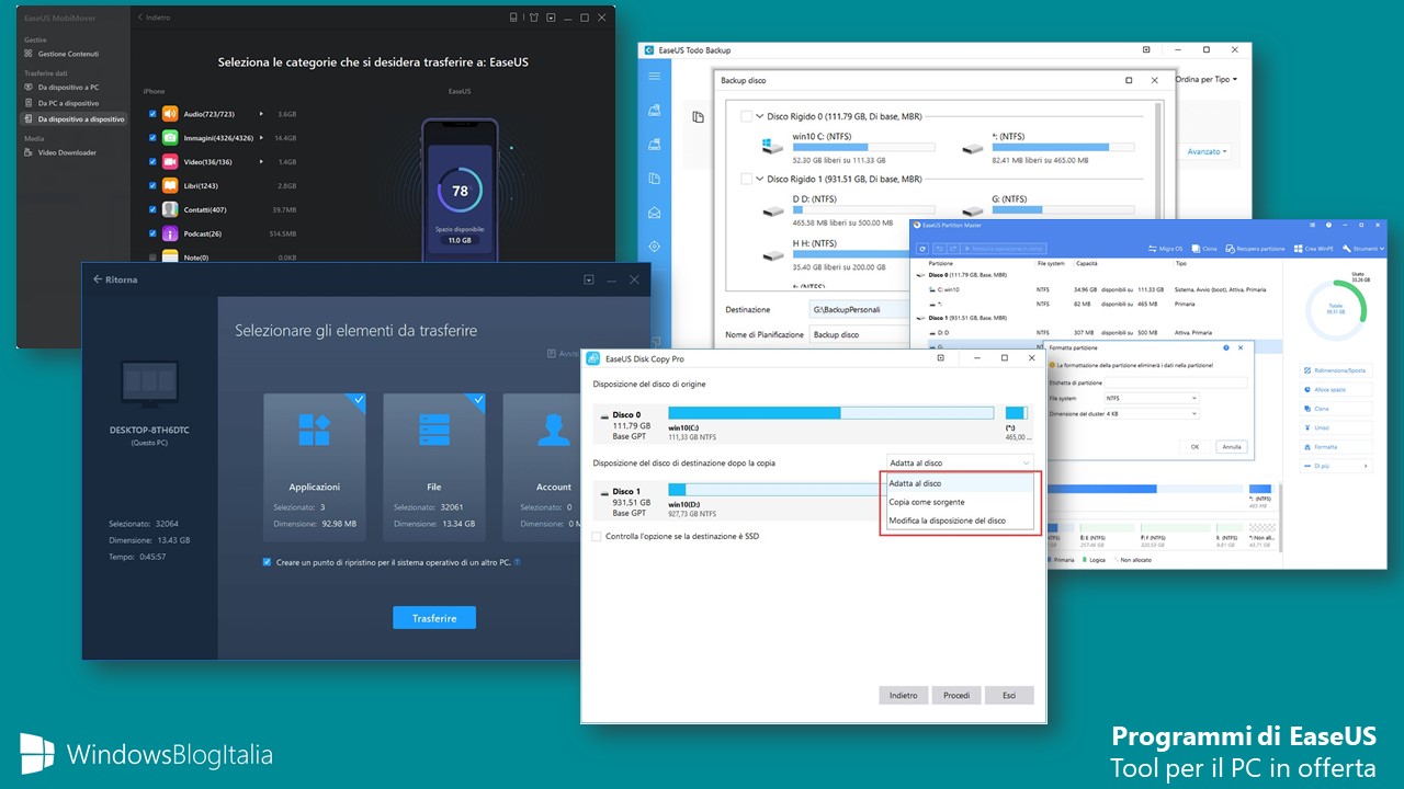 Strumenti e programmi utili EaseUS per il PC in offerta a partire da 7€