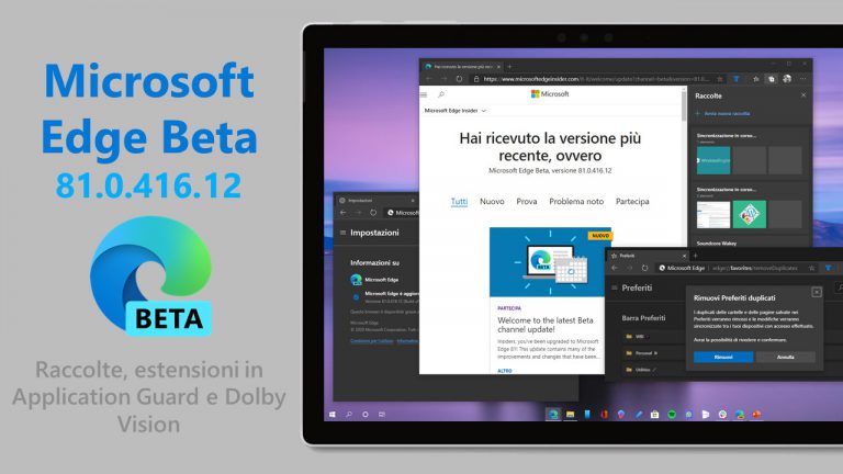 Microsoft Edge Beta introduce le raccolte e Dolby Vision