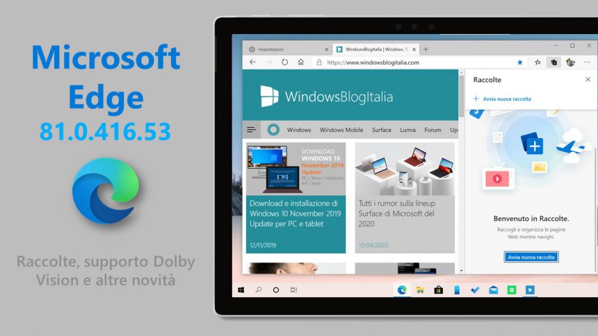 Microsoft Edge 81 disponibile per Windows e Mac, arrivano le raccolte