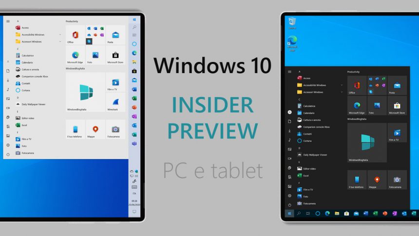 Download e novità di Windows 10 Insider Preview Build 20201