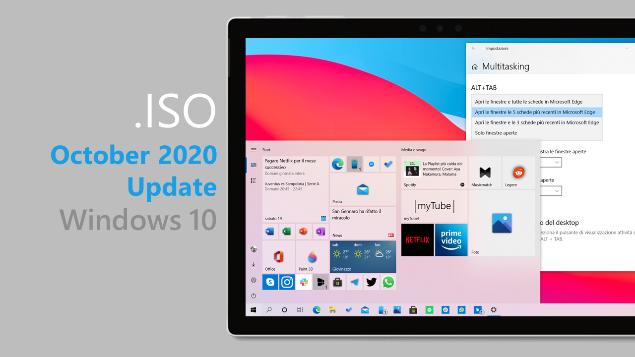 Download .ISO Windows 10 RTM Build 19042 in italiano