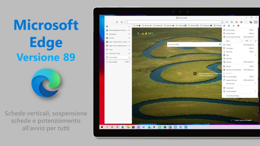 Microsoft Edge 89 disponibile per Windows e Mac con schede verticali e avvio veloce