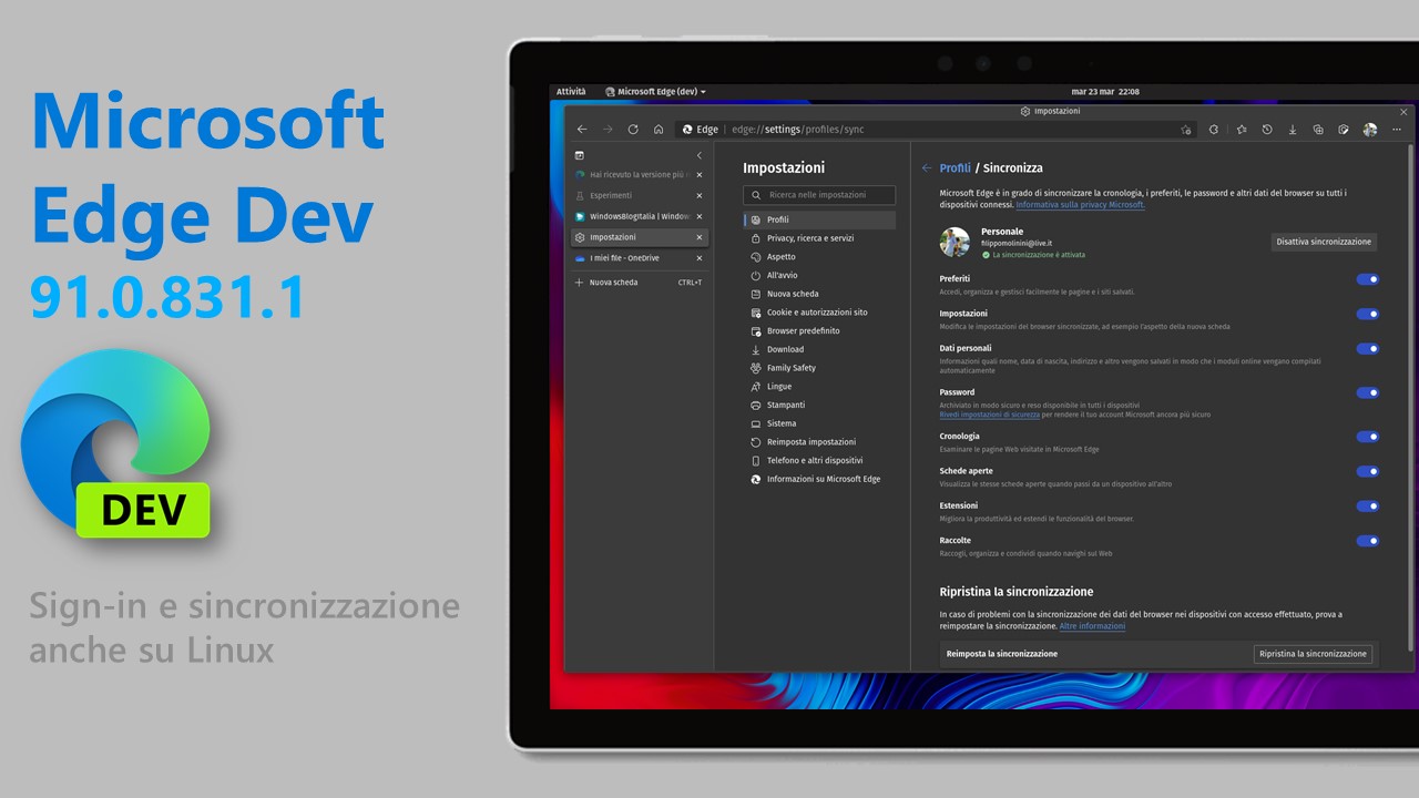 Microsoft Edge Dev introduce sign-in e sincronizzazione anche su Linux