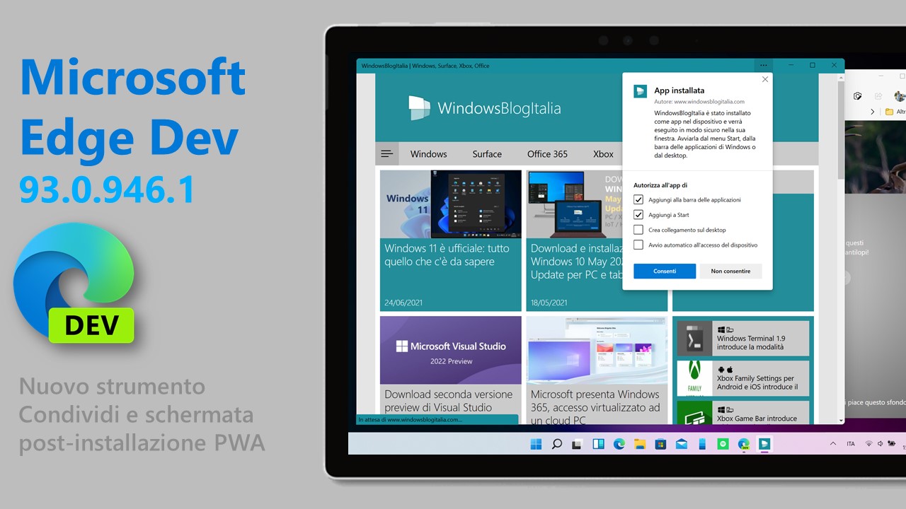 Edge Dev introduce nuovo strumento Condividi e schermata post ...