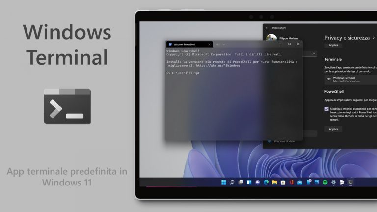 Windows Terminal è il terminale predefinito di Windows 11 22H2