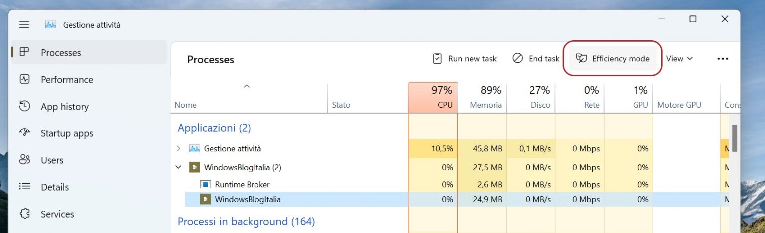 Gestione attività di Windows 11 si rinnova e supporta il tema scuro