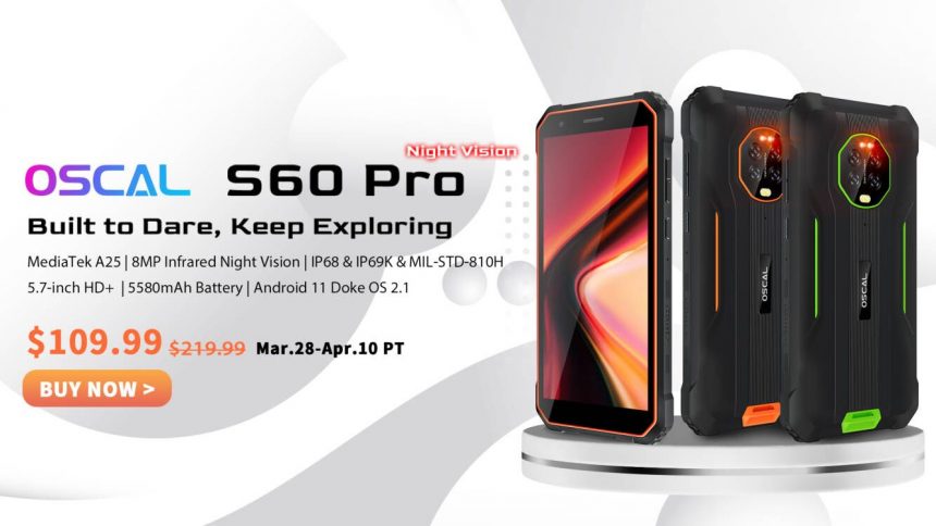 Blackview OSCAL S60 Pro rugged e con visione notturna in offerta lancio con 109,99$ di sconto (50%)
