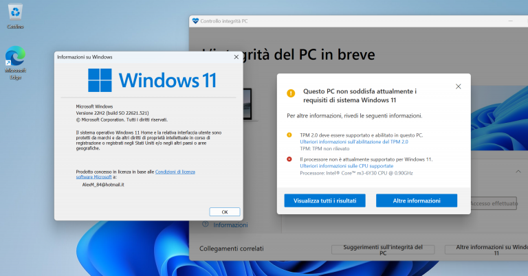 No, Microsoft non blocca l'aggiornamento Windows 11 22H2 senza requisiti