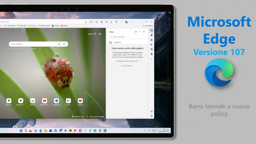 Disponibile Microsoft Edge stabile versione 107, sidebar abilitata per ...