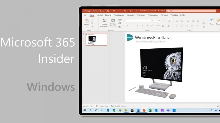 Disponibile Microsoft 365 Insider (Canale corrente Anteprima) Build ...