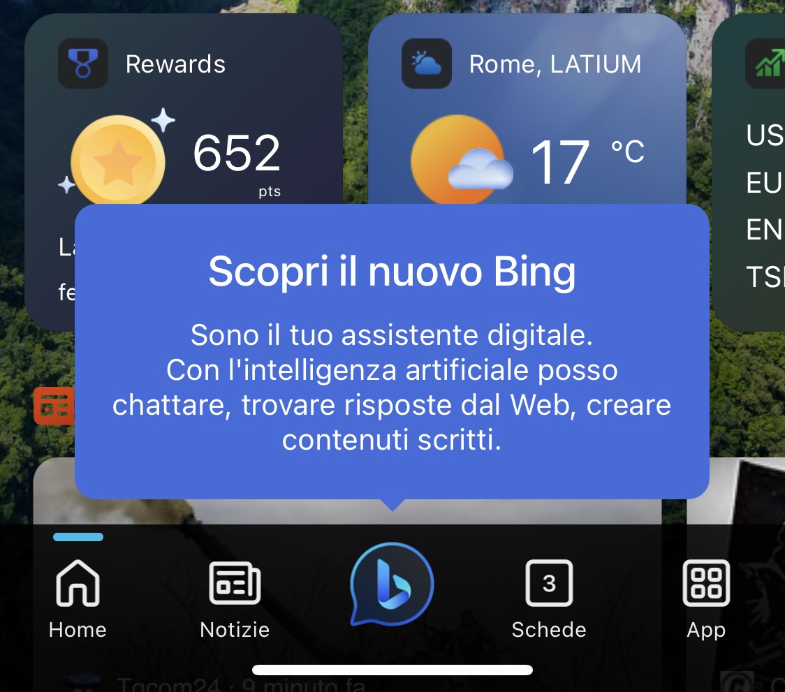 Bing con AI di ChatGPT arriva ufficialmente anche su Android e iOS