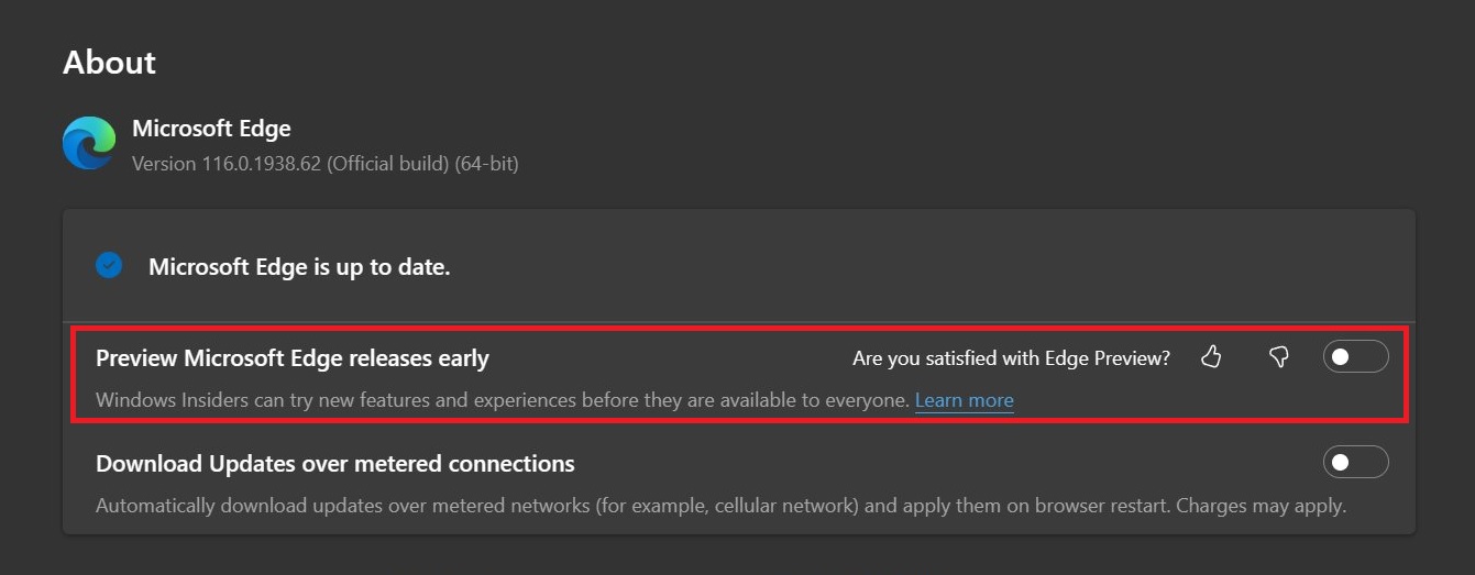 Come tornare alla versione stabile di Microsoft Edge su Insider Preview