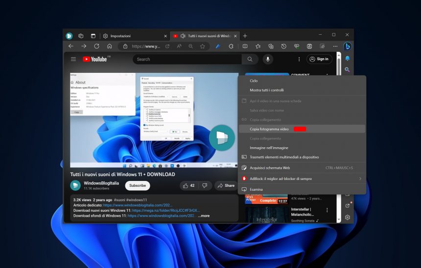 Ora potete salvare fotogrammi da YouTube con un click su Edge