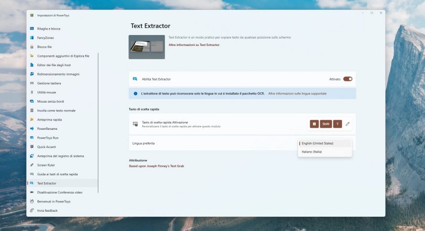 PowerToys 0.74 introduce la versione 2.0 di Text Extractor