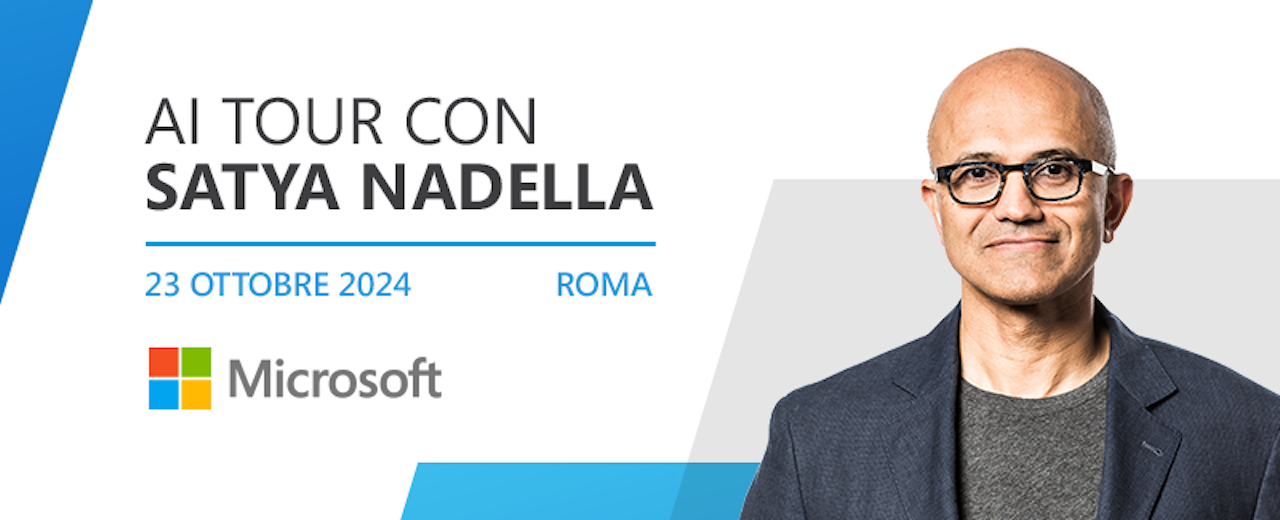 Replay e resoconto evento Microsoft AI Tour con Satya Nadella a Roma